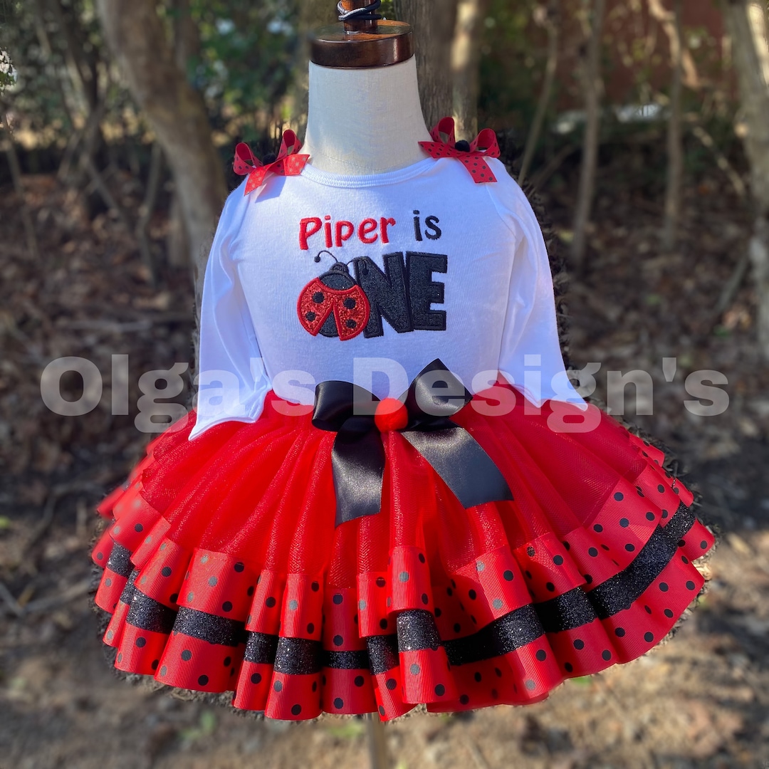 Ladybug Birthday Outfit Red and Black Birthday Outfit First Birthday ...