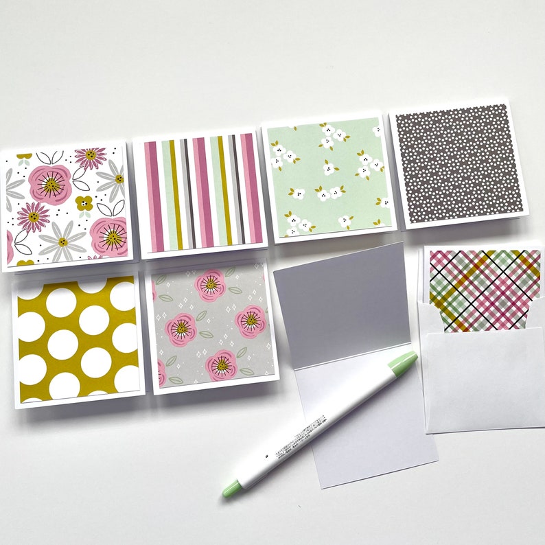 Set of 8 Blank 3x3 All-occasion Notecards W/white Envelopes - Etsy