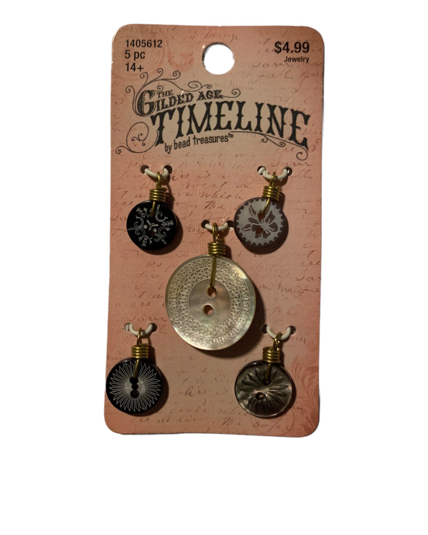 Bead Treasures the Gilded Age TIMELINE Button Charms With Designs for ...