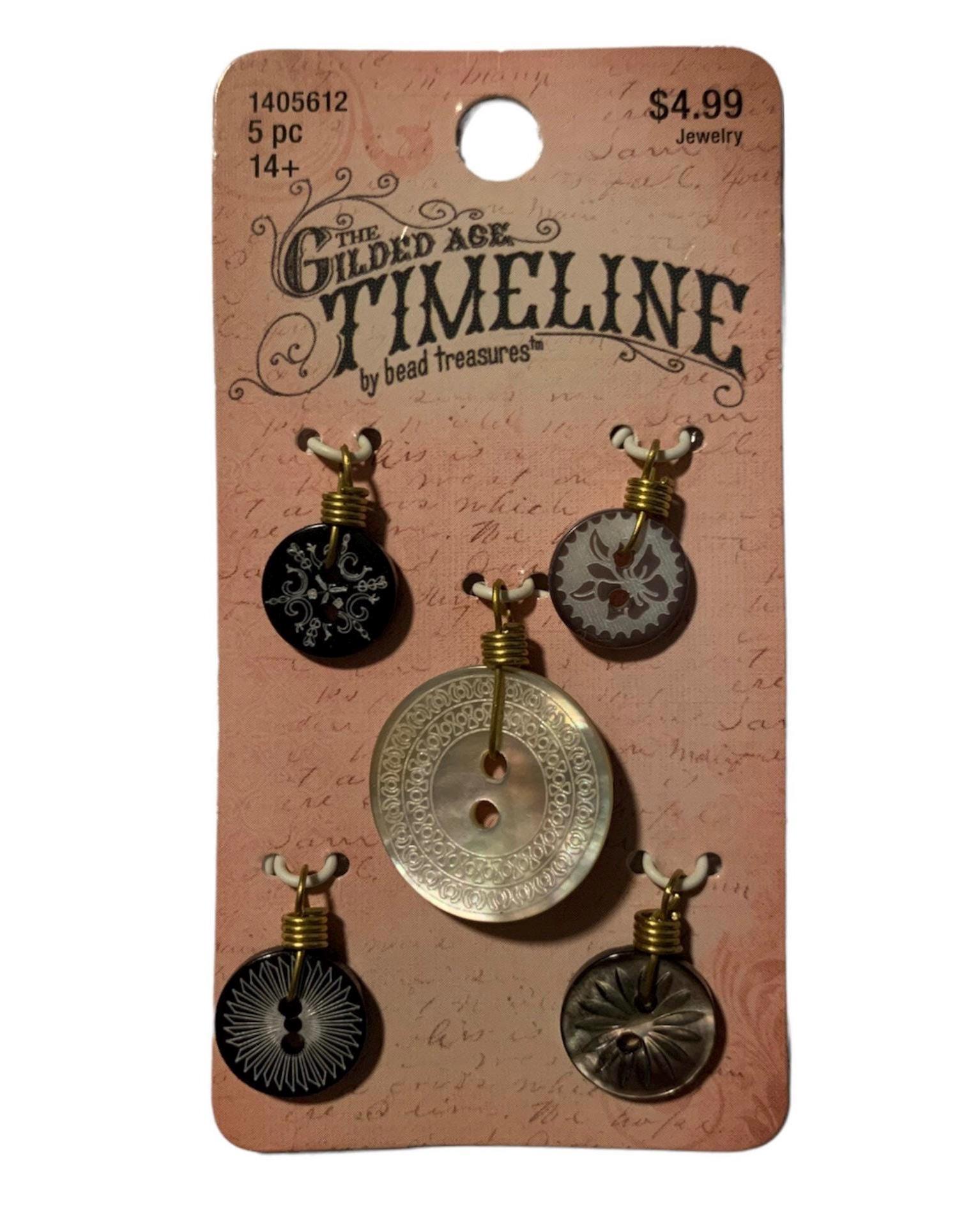 Bead Treasures the Gilded Age TIMELINE Button Charms With Designs for ...