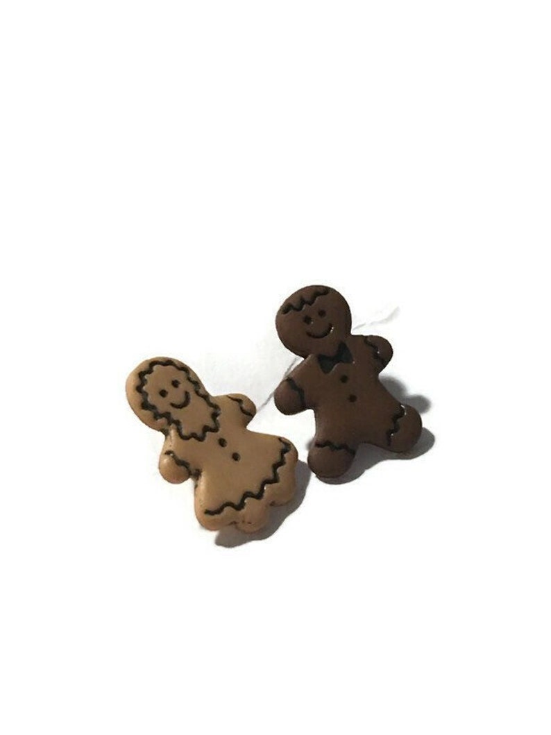 18mm Miniature Acrylic Gingerbread Man & Women Shank Back Buttons ...