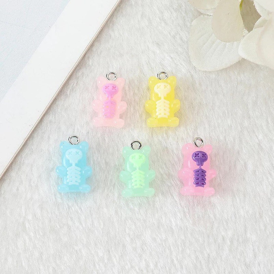 10pc- Gummy Bear Skeleton Charms Flatback Novelty Candy Bears 3D X Ray ...