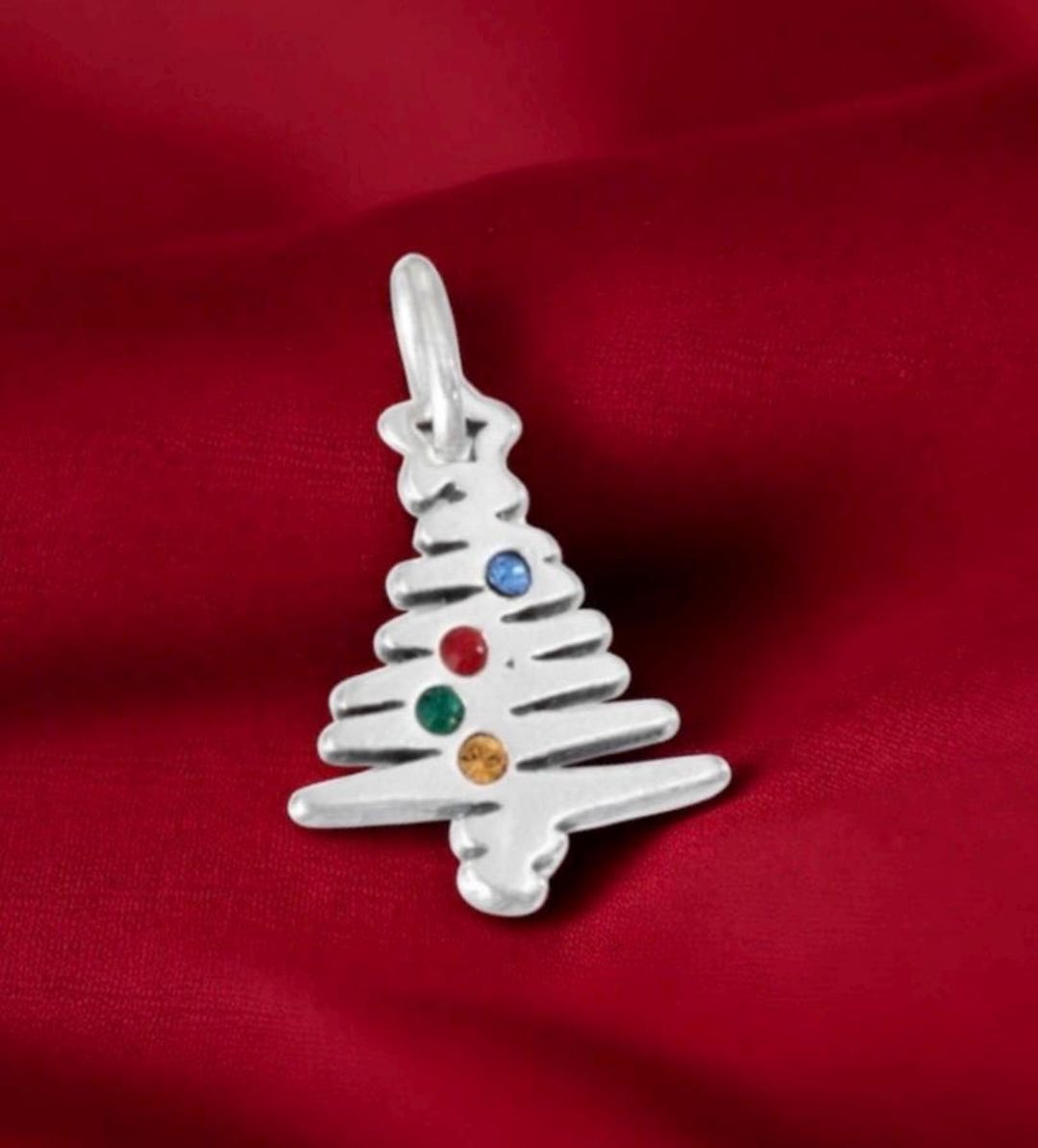 18mm Sterling Silver Flat Squiggly Christmas Tree Charms Festive ...