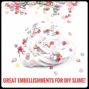 200pc- Thin Sliced Polymer Clay Rods Red Apple Slices Flat Confetti ...