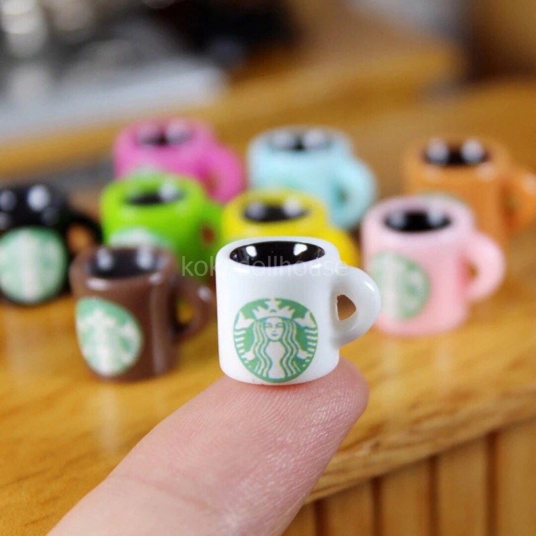 6- 12mm 3D Mini Resin Coffee Cup Mug Cabochons Novelty Multi-colored 1: ...