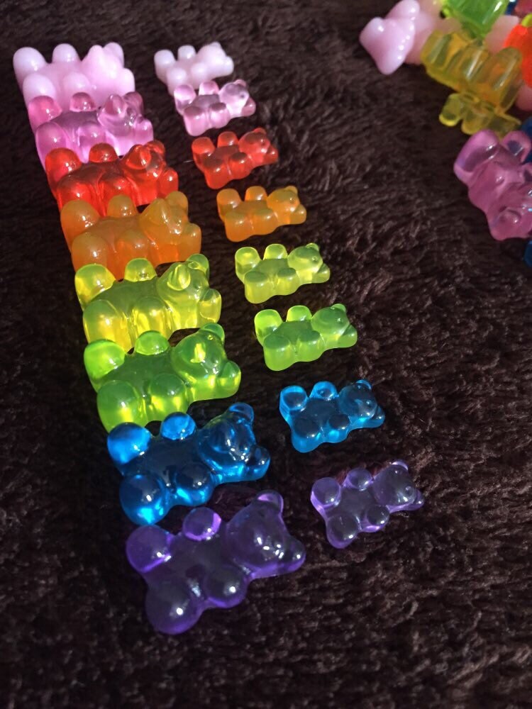 20pc 12x7mm Micro MINIATURE Gummy Bears Flatback Resin - Etsy