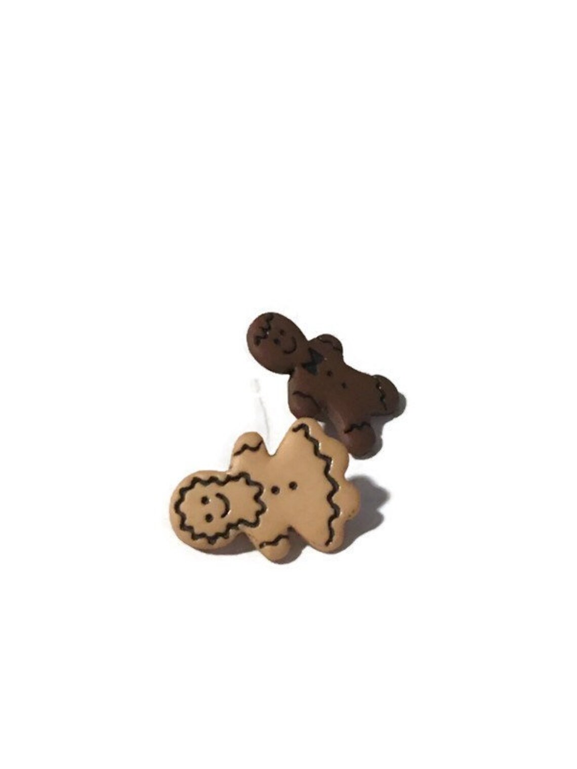 18mm Miniature Acrylic Gingerbread Man & Women Shank Back Buttons ...