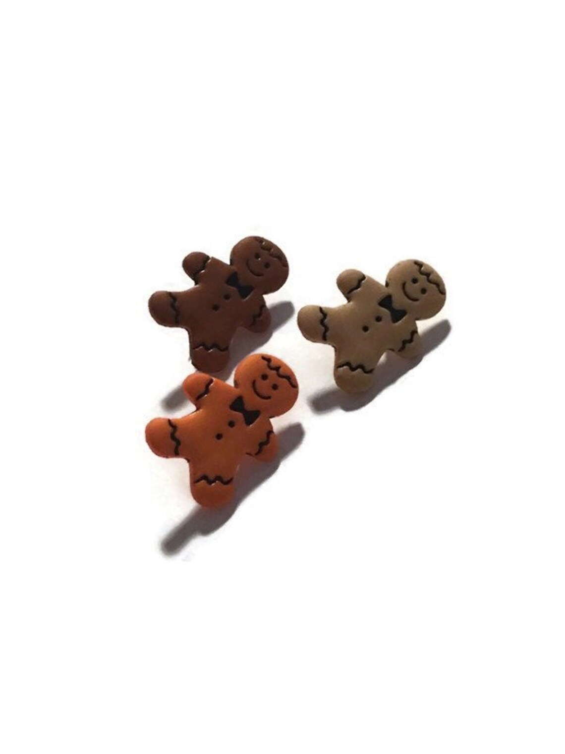 18mm Miniature Acrylic Gingerbread Man & Women Shank Back Buttons ...