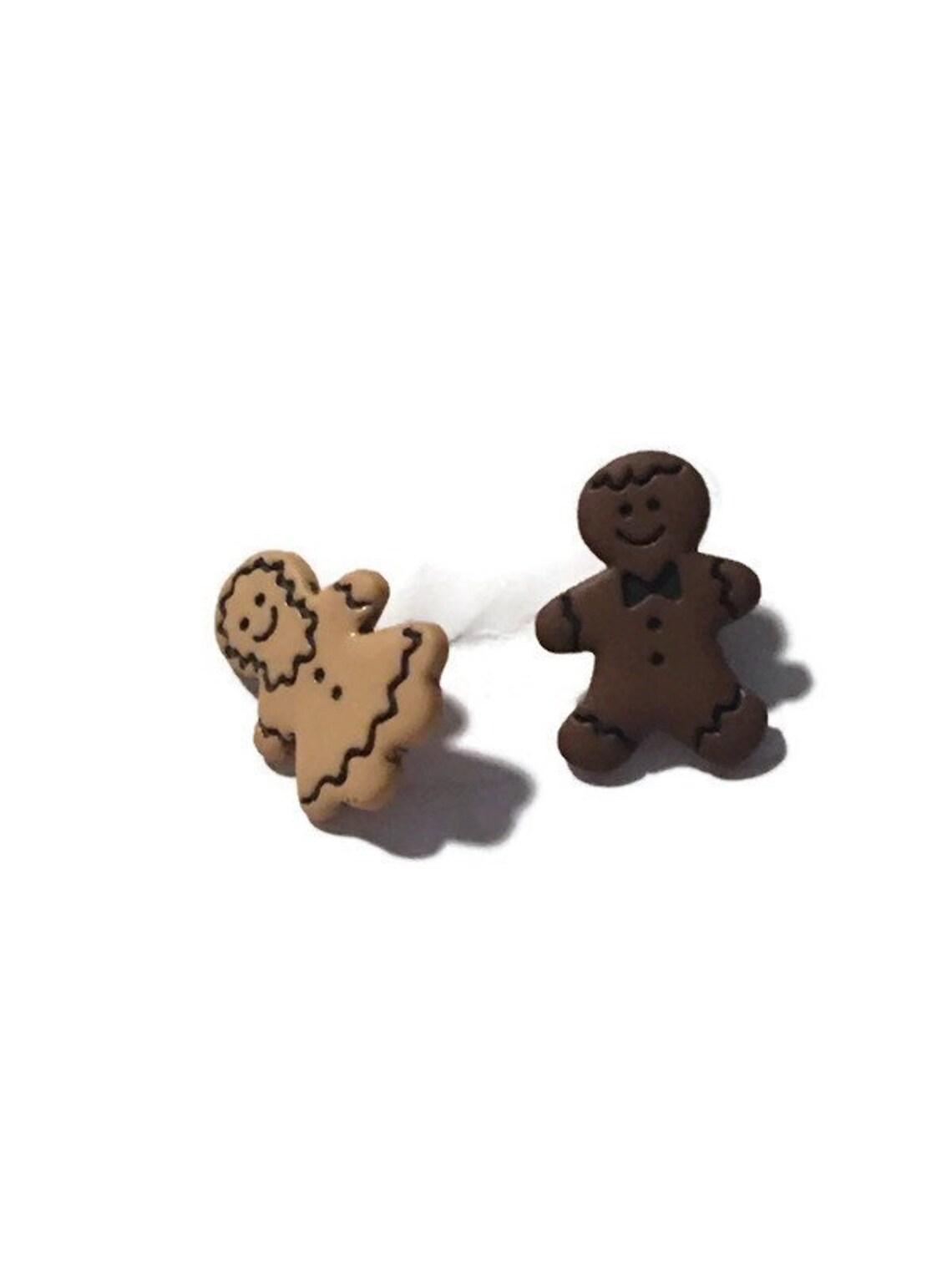 18mm Miniature Acrylic Gingerbread Man & Women Shank Back Buttons ...