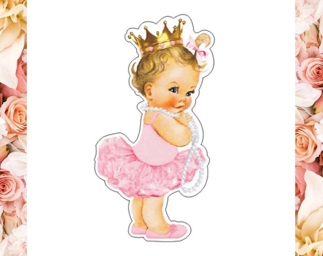 10- Pink Princess Little Girl Cabochons Blonde Ballerina Child Flatback ...