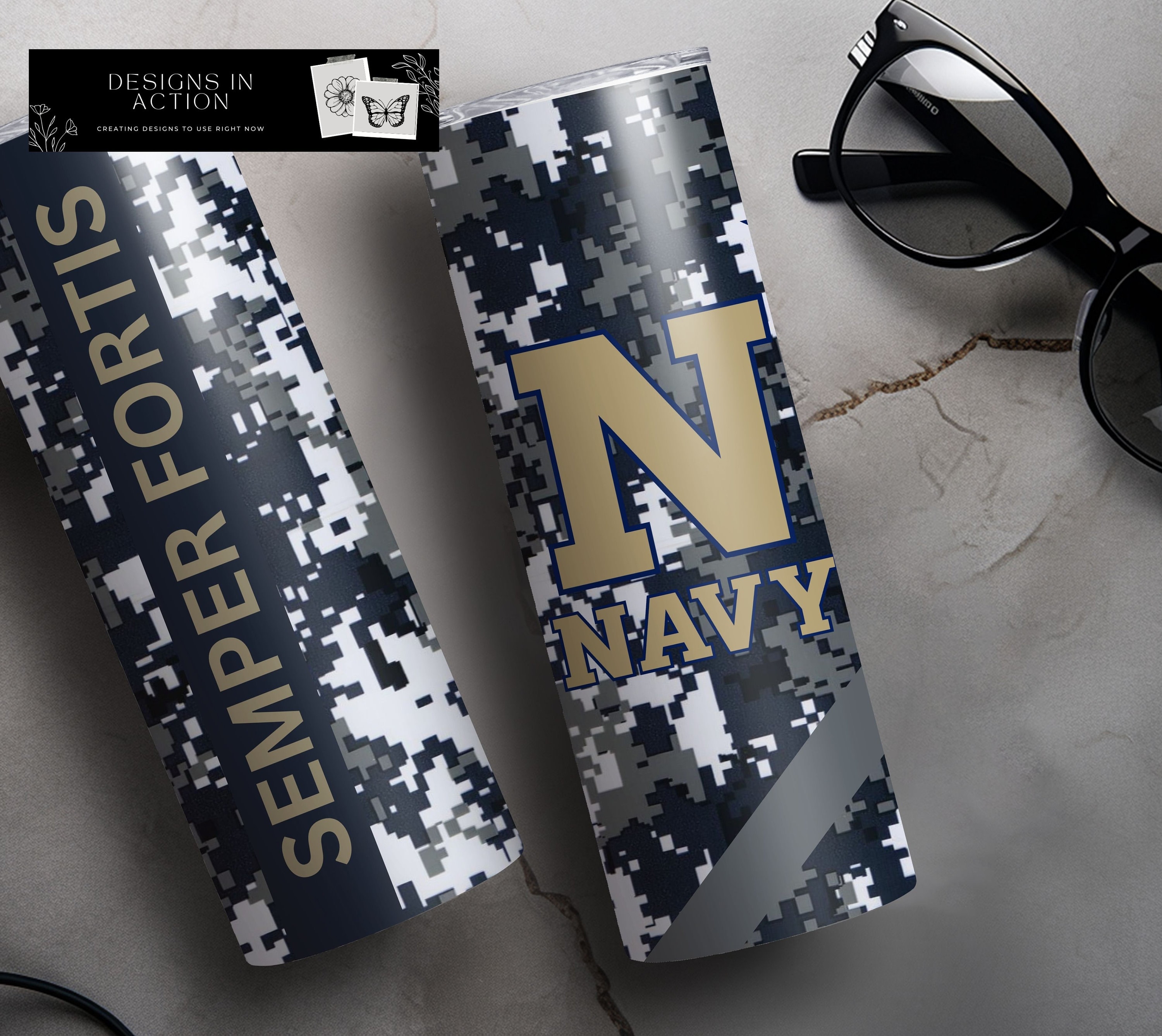 Navy Military USA Patriotic Sublimation Digital File Download 20 Oz ...