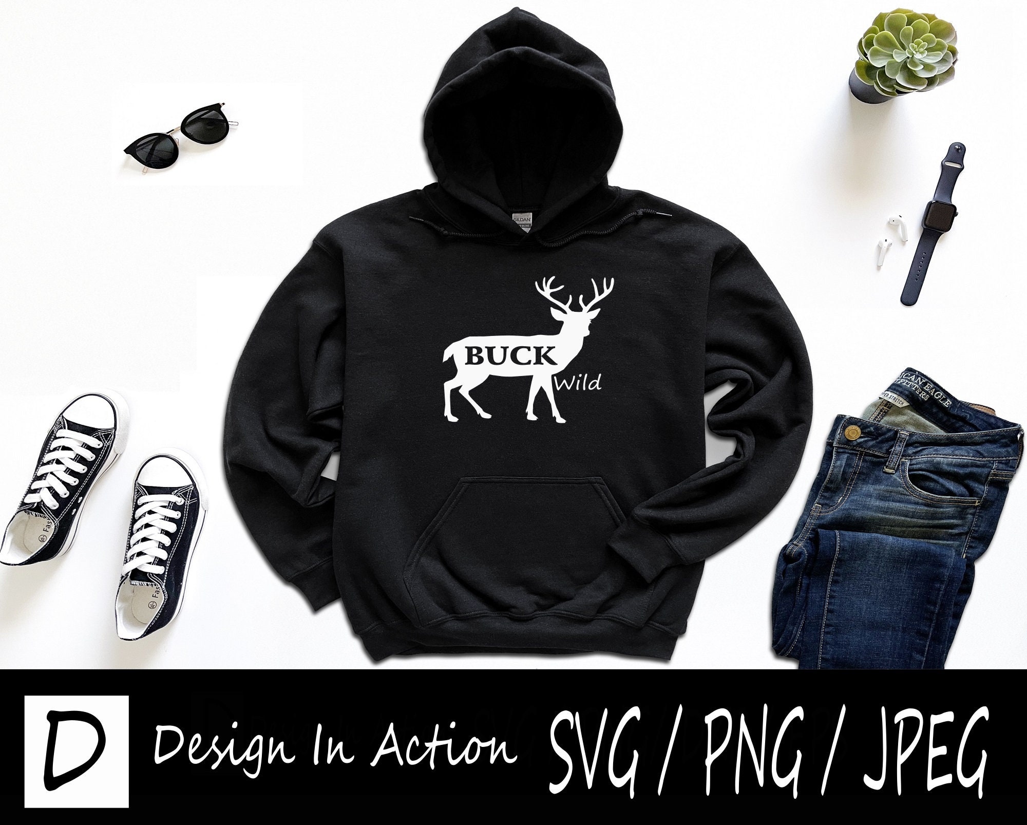 Buck Wild Wildlife Cut File Svg / Png/ Jpeg Instant Download - Etsy