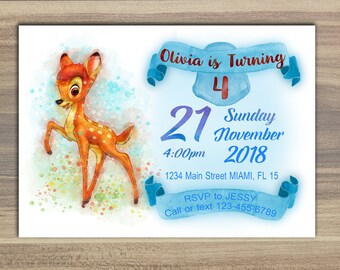 Bambi invitation | Etsy