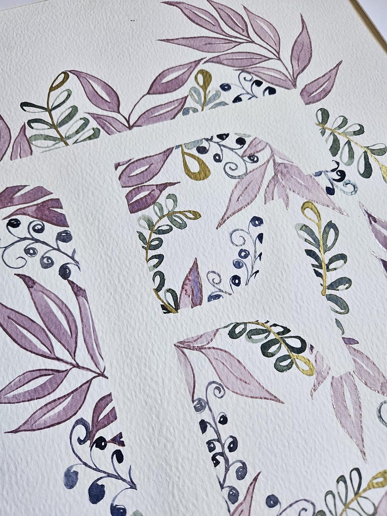 Hand Painted Original Watercolour Monogram - Letter E, Extra Large A3 ...