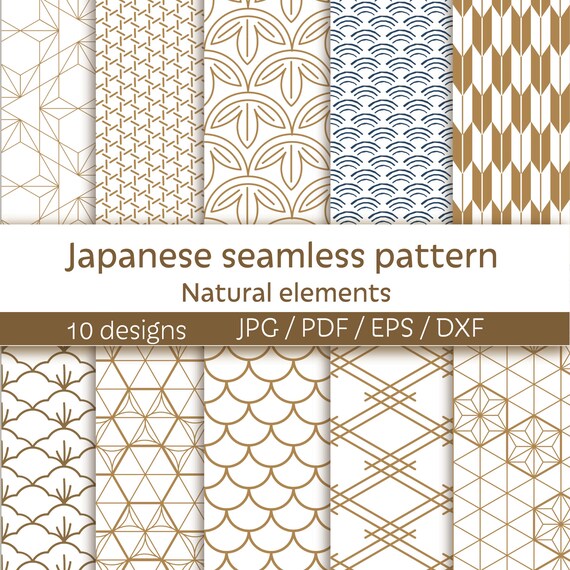 Japanese Pattern 10 Designs Pack Seamless Jpg/dxf/eps/pdf . - Etsy