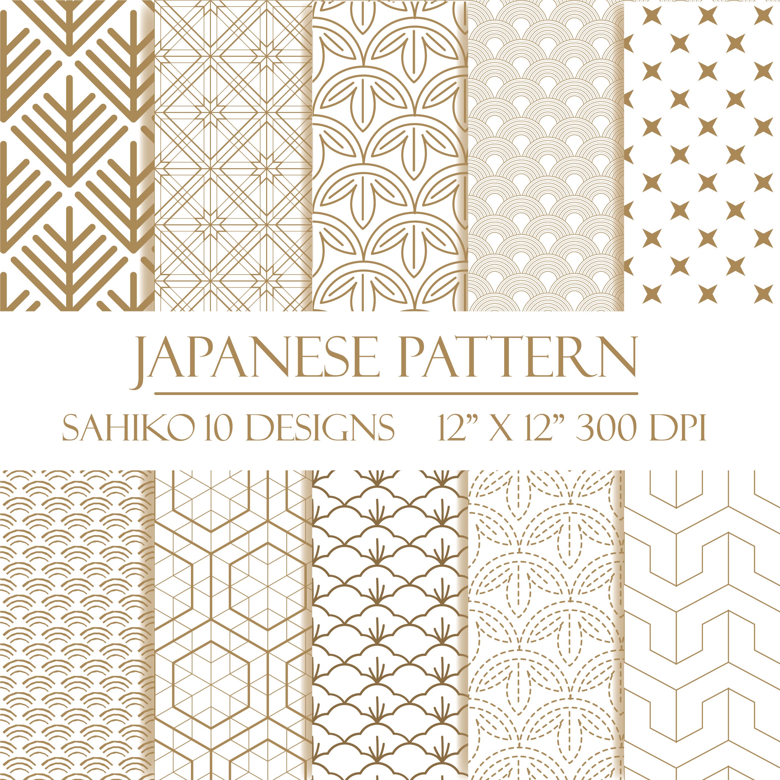 Japanese Pattern Digital Pack JPG Only. Sashiko Sewing - Etsy