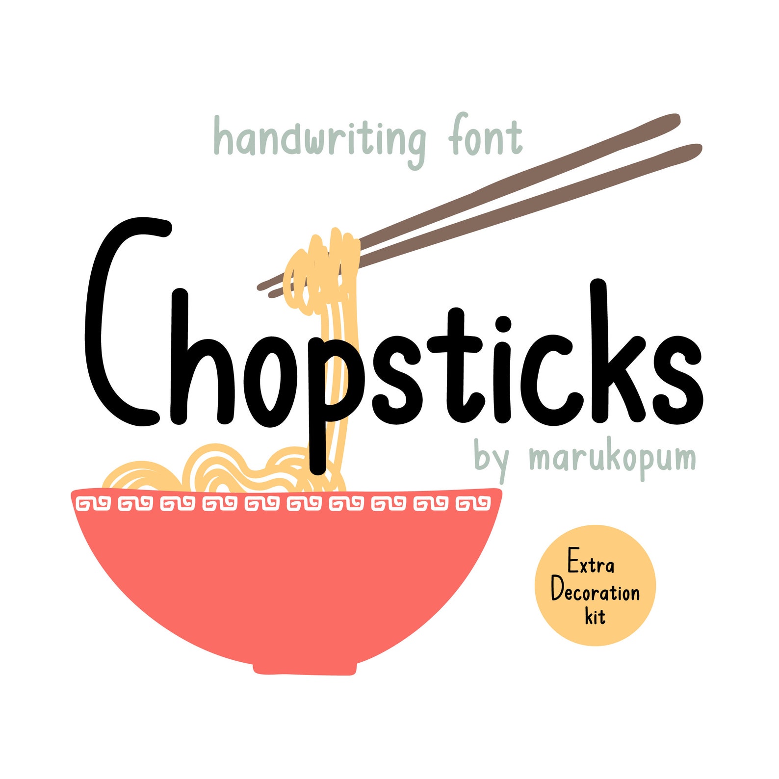 Chopsticks Handwriting Font - Etsy