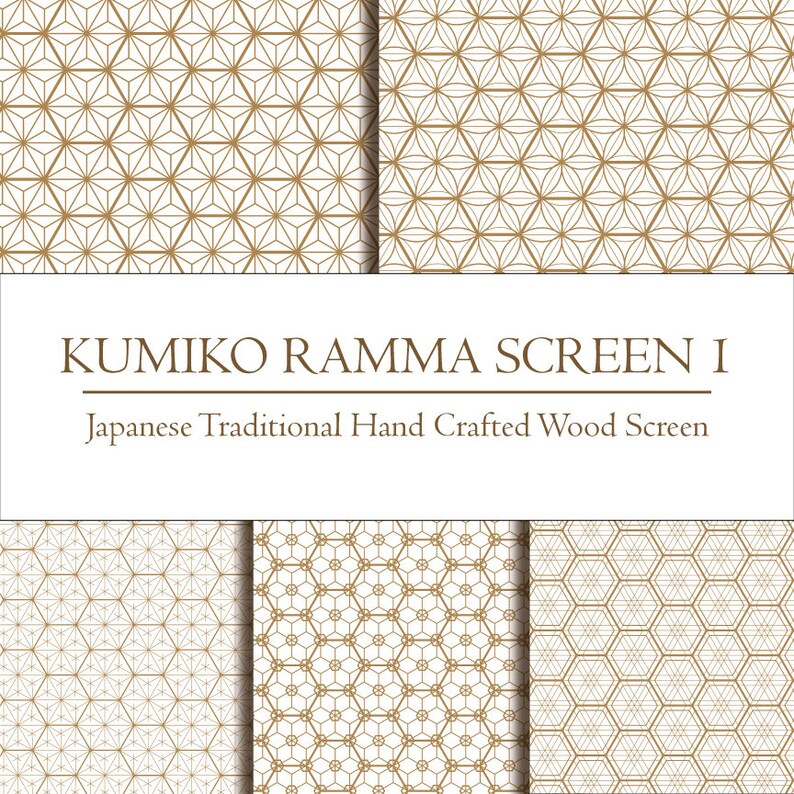 Japanese Pattern Digital Pack JPG Only. Kumiko Screen Traditional Hand ...