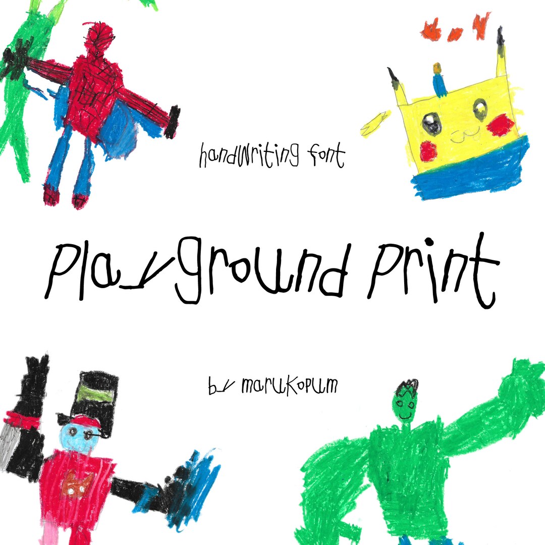 Playground Print Kid Handwriting Font - Etsy