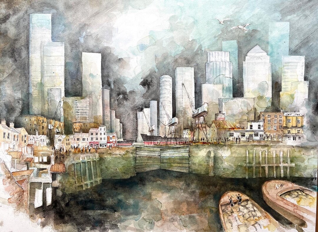 Isle of Dogs - Original Watercolour (framed) - Etsy