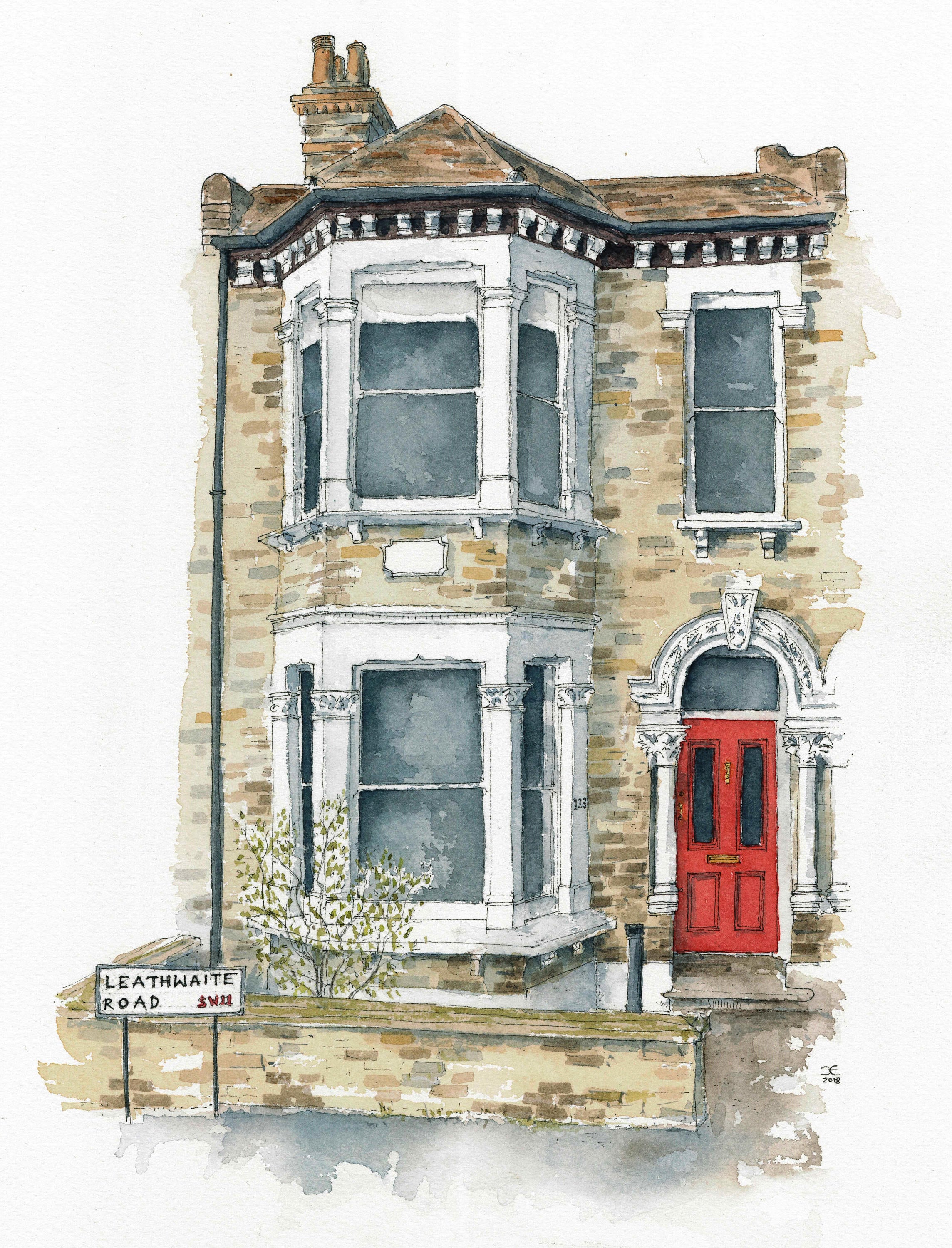 House Portrait, Personalised House Illustration, Custom Watercolour ...