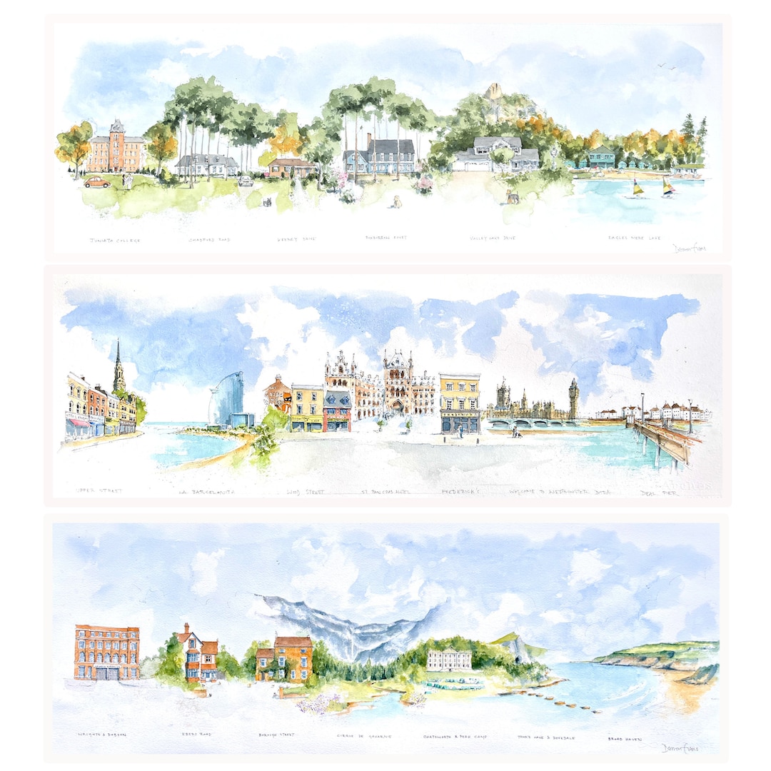 Life Story, Personalised Illustration, Custom Watercolour Painting of ...