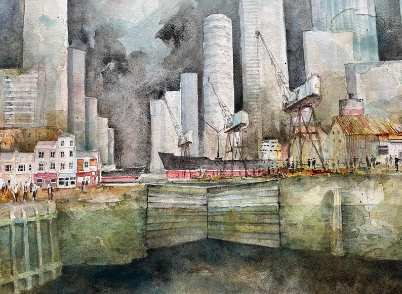Isle of Dogs - Original Watercolour (framed) - Etsy