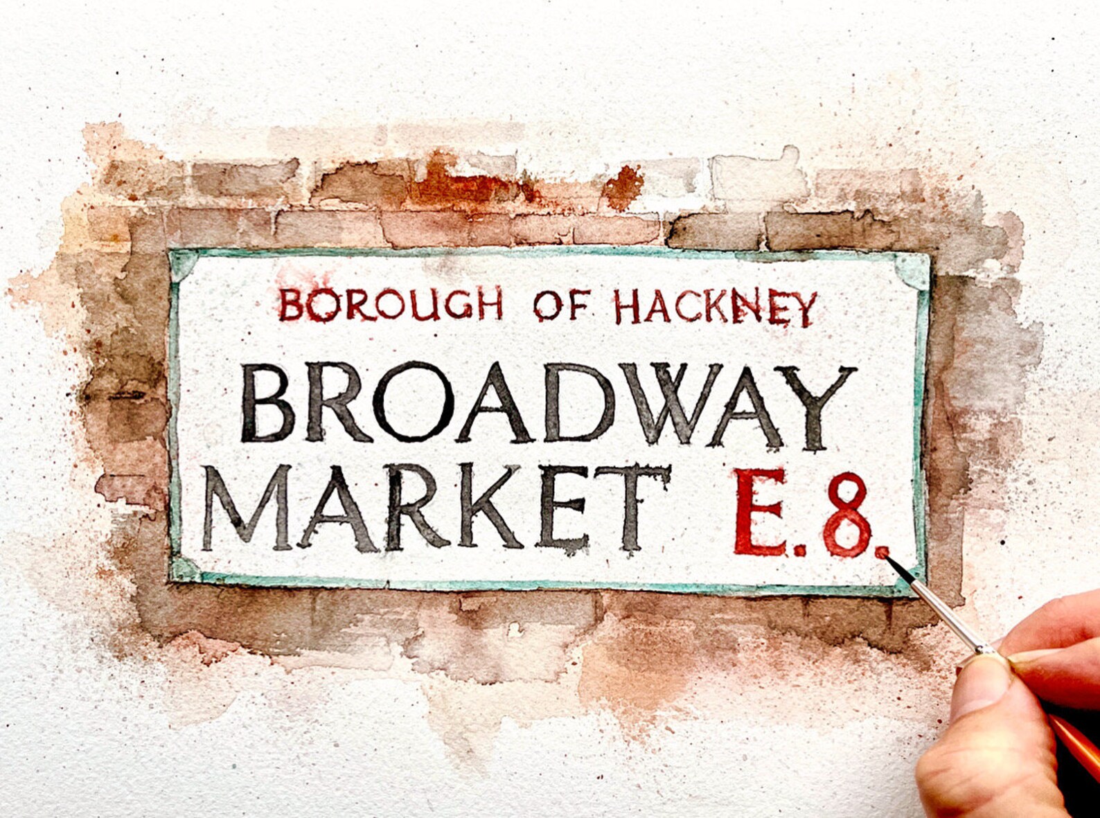 Broadway Market Sign in Watercolour - PRINT - Etsy