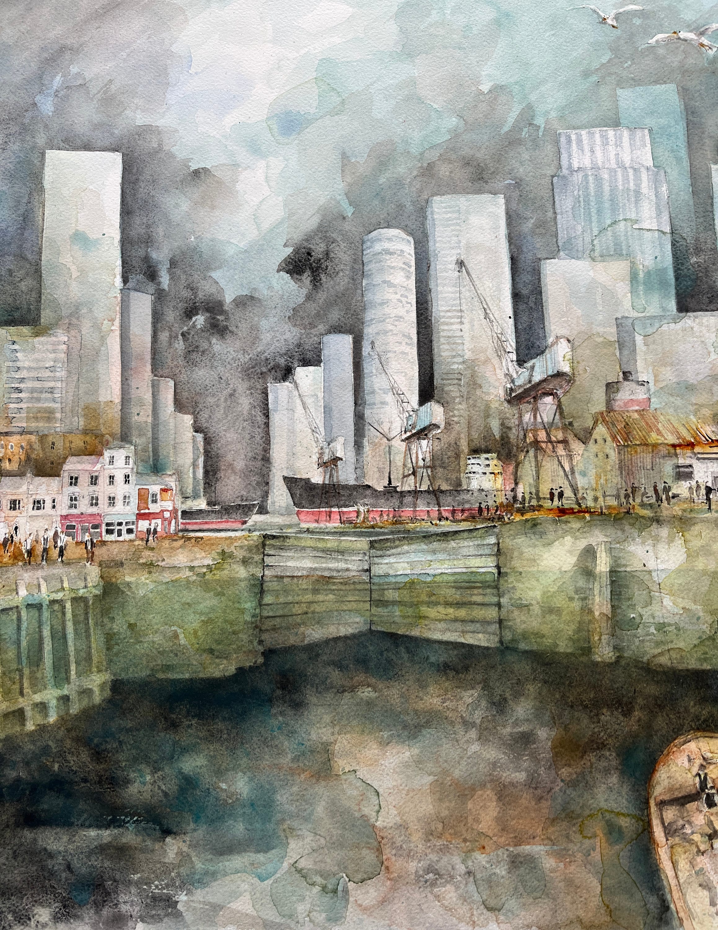 Isle of Dogs - PRINT of Original Watercolour - Etsy