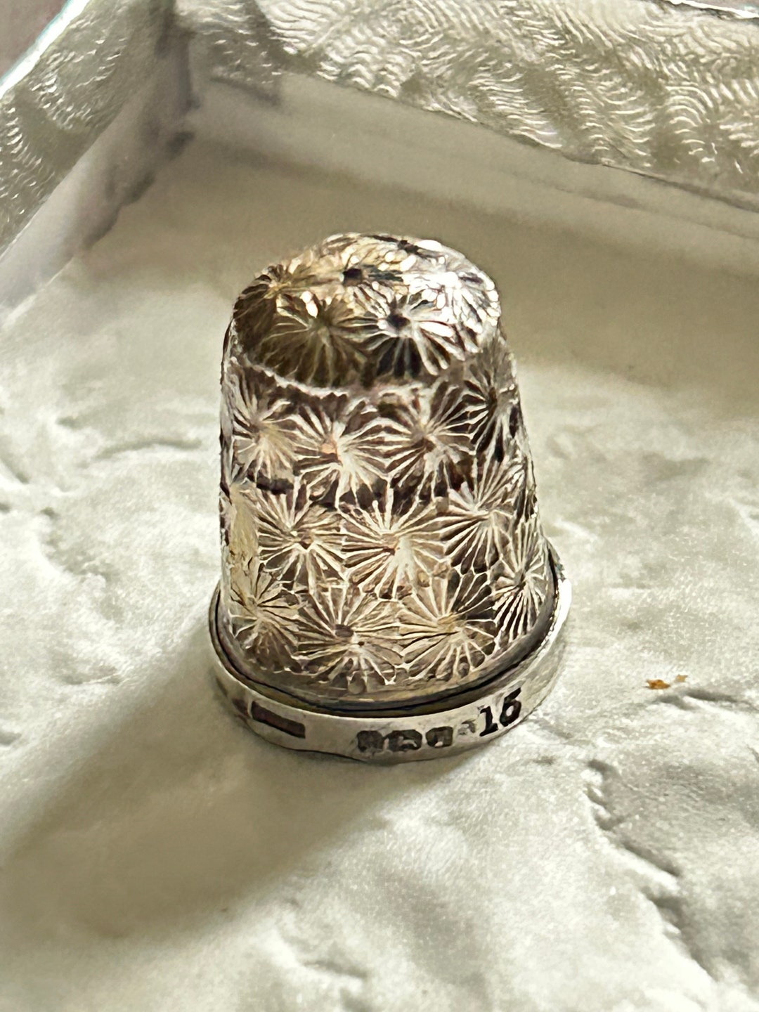 Antique Sterling Silver Full Hallmark Thimble - Etsy