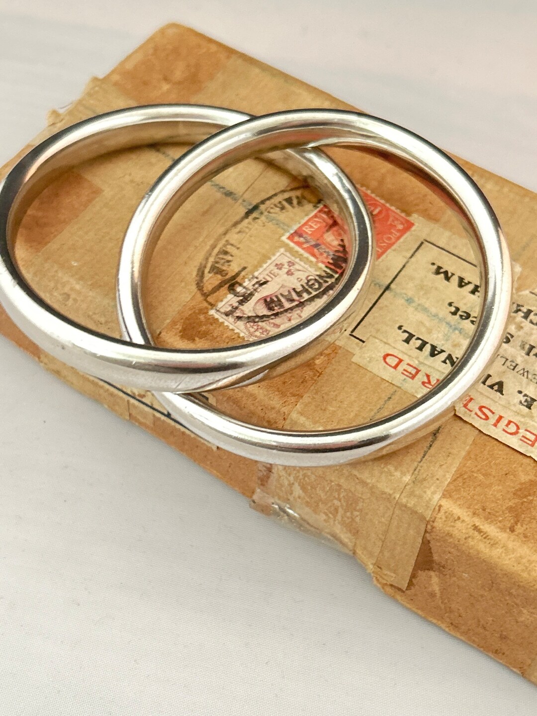 2 Chunky Solid Sterling Silver-925 8 Slave Bangles/ Bracelets - Etsy