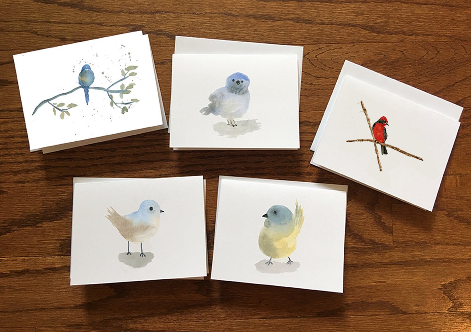 Custom Watercolor Birds Cards Variety Set, Watercolor Bird Note Cards ...