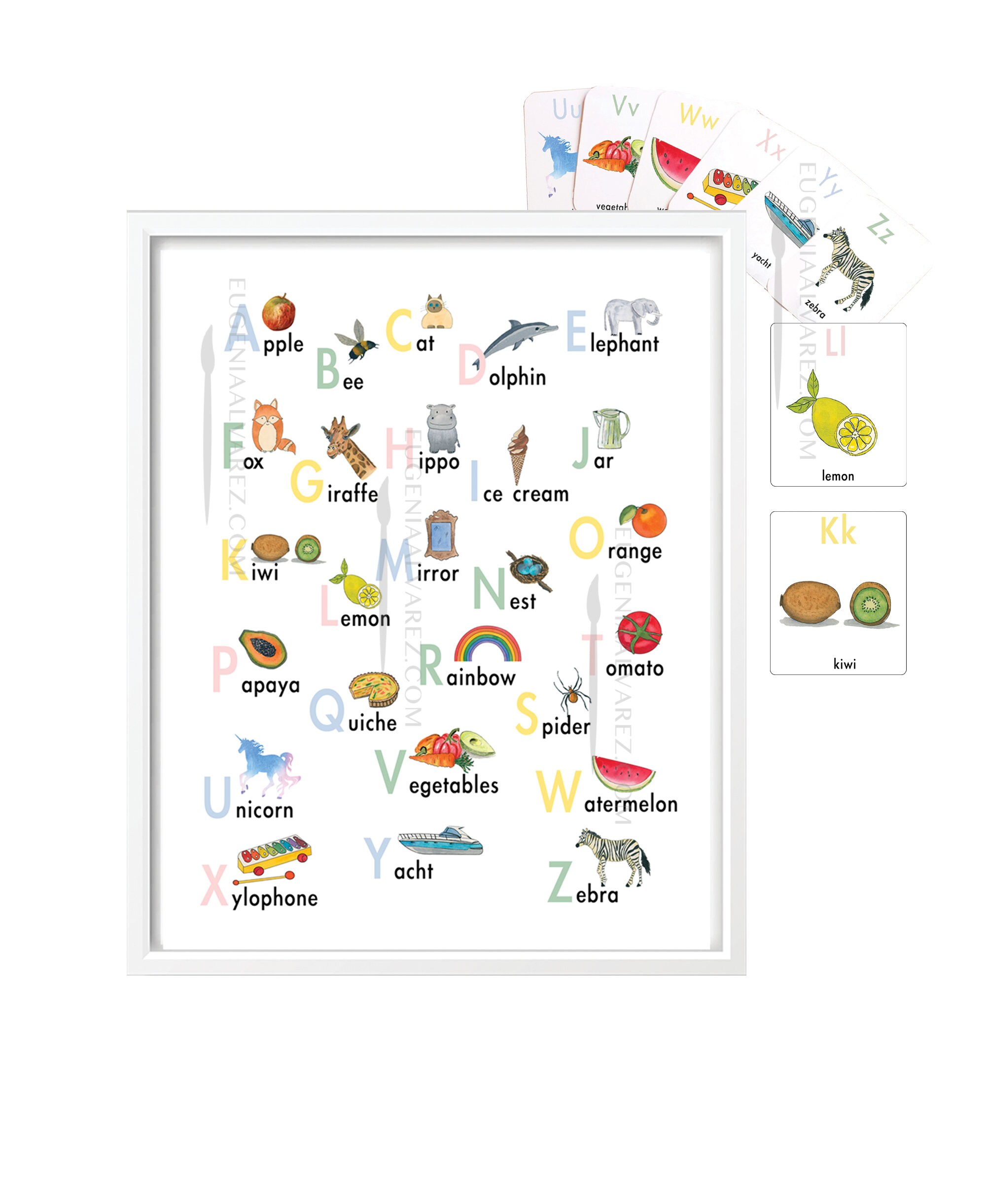 Alphabet Flashcards and Poster Printable Alphabet Print | Etsy