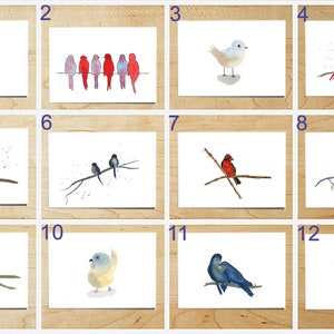 Custom Watercolor Birds Cards Variety Set, Watercolor Bird Note Cards ...