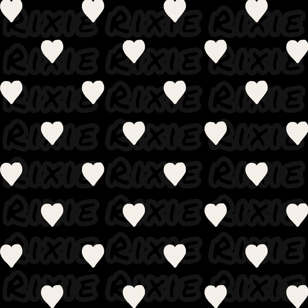 Ivory Hearts on Black Seamless File. Boho Heart Seamless File ...