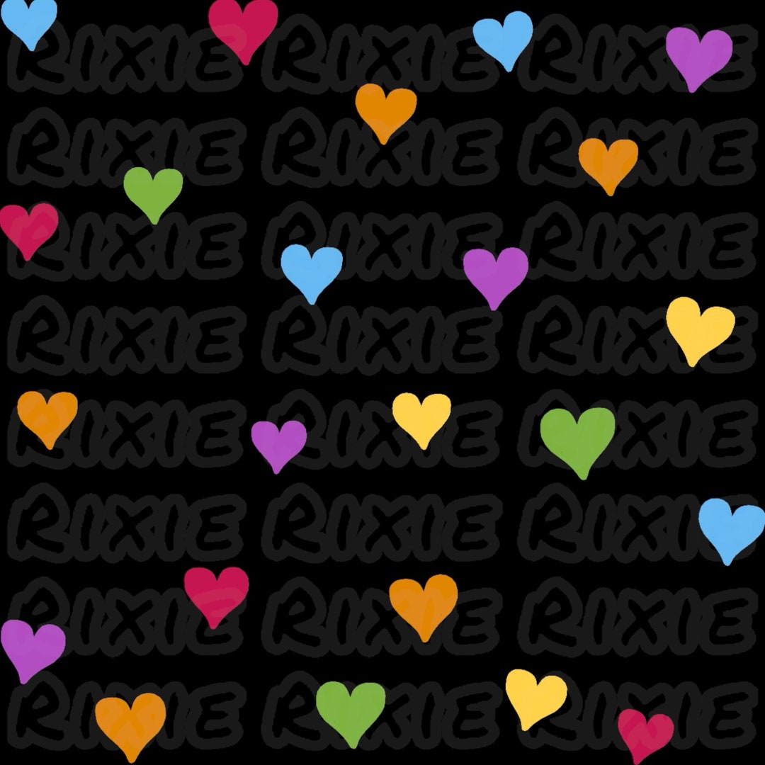 Rainbow Hearts on Black Seamless File. Multi Colored Heart Seamless ...