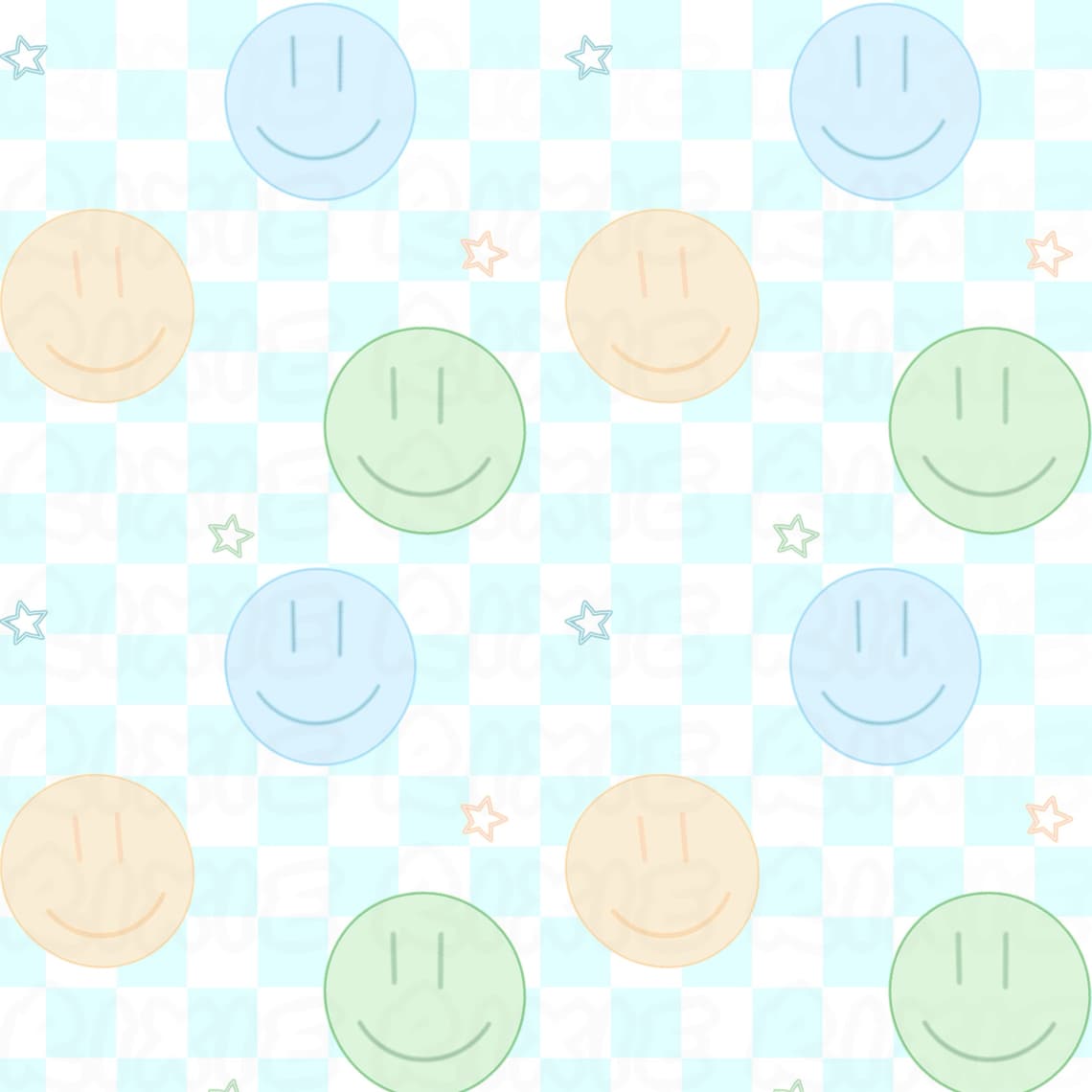 Pastel Checkerboard Smile Seamless File. Smiley Face Neutral Pastel ...