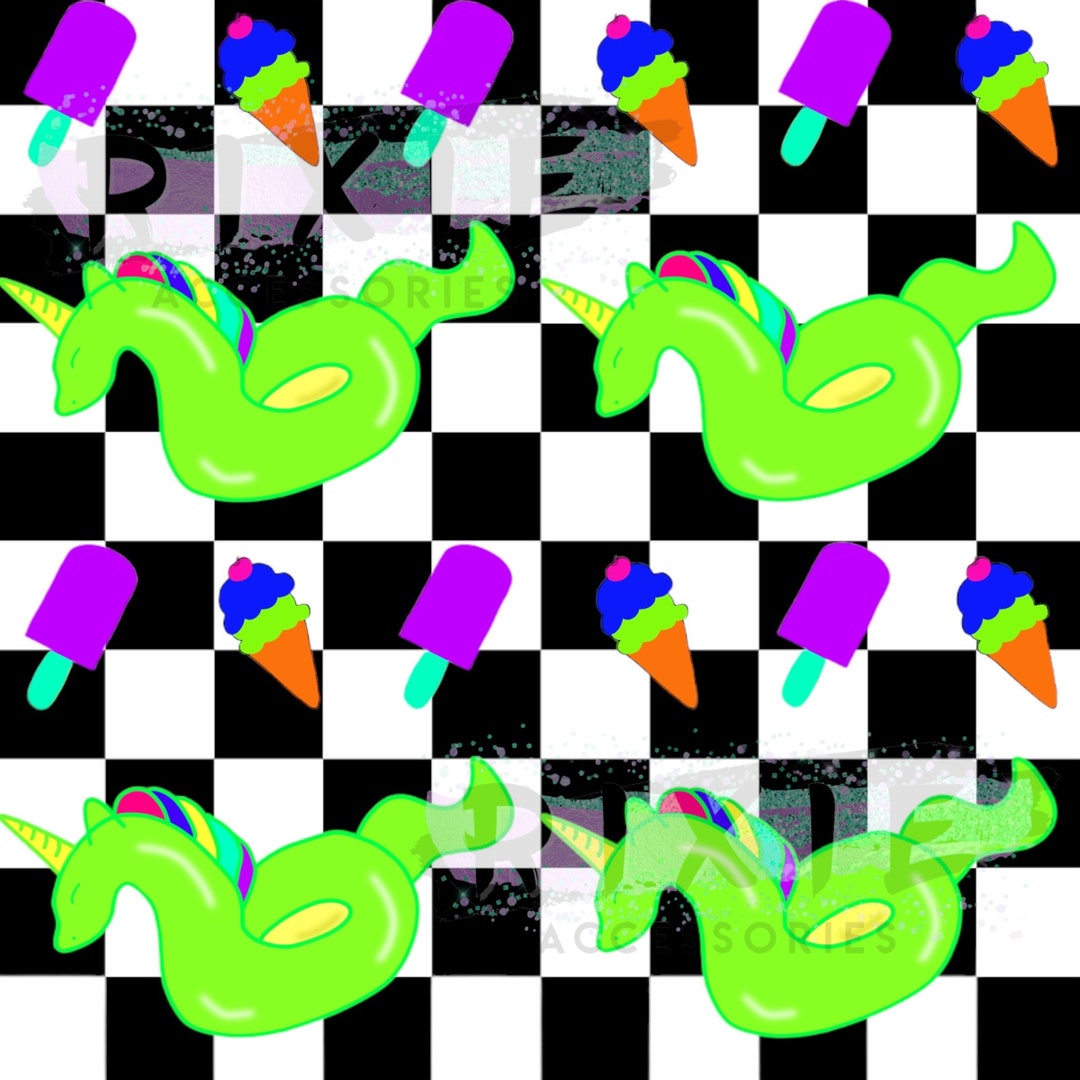 Seamless Files. Neon Green Floatie Summer Seamless Files. Neon Unicorn ...