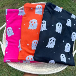 Silver Glitter Cute Ghosts on Neon Pink Seamless File. Silver Sparkle ...