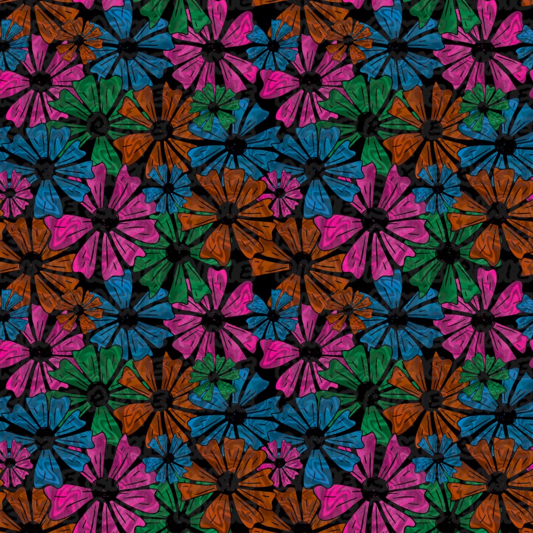 Neon Fall Flower Seamless File. Fall Tropical Floral Seamless File ...