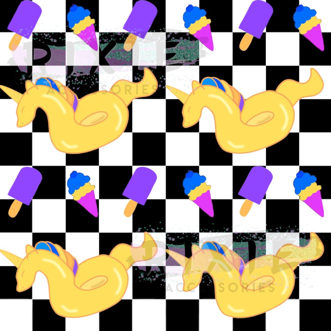 Seamless Files. Yellow Floatie Summer Seamless Files. Neon Unicorn ...