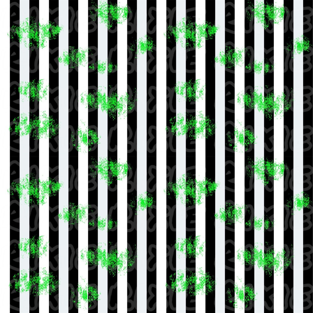 Black and White Stripe With Green Seamless File. Scary Halloween Beetle ...