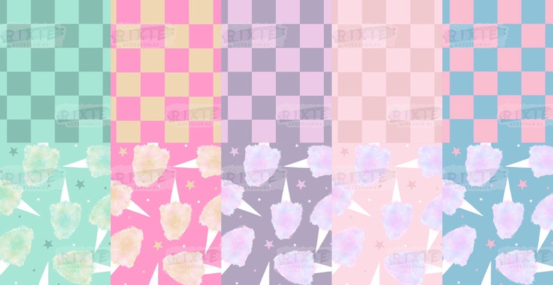 Pink Pastel Checkered Seamless. Carnival Cotton Candy Star Coordinate ...
