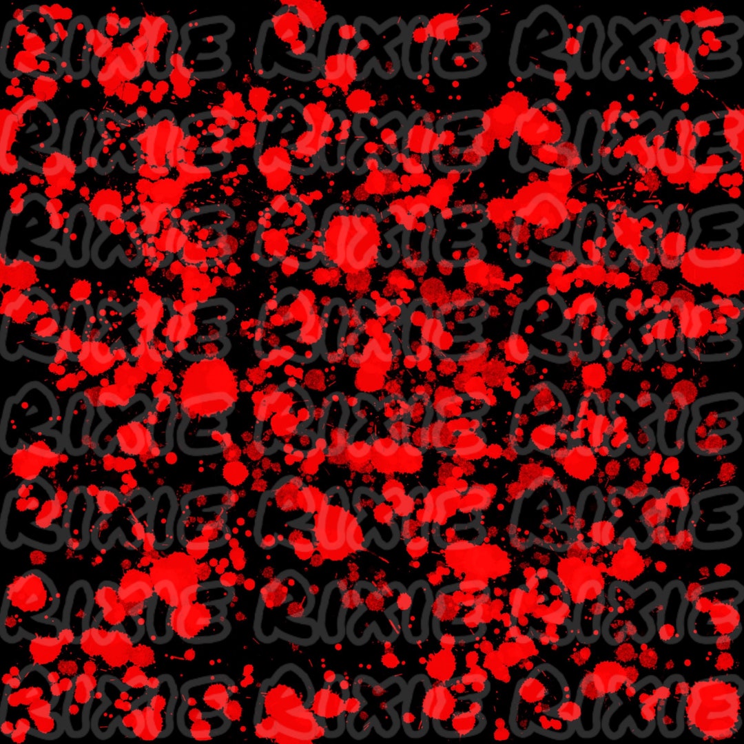 Blood Splatter Red on Black Background Seamless File. Scary Halloween ...