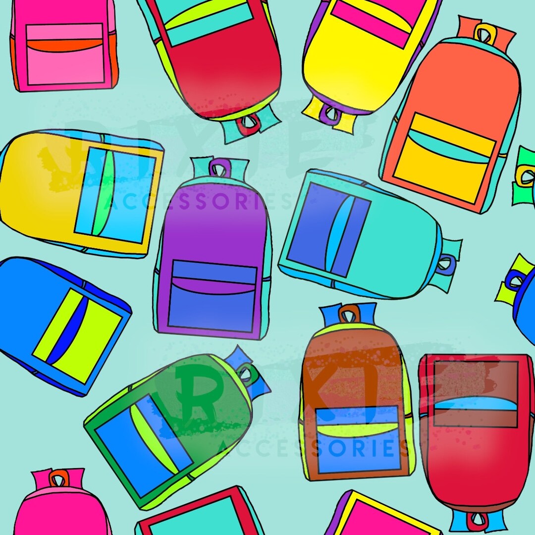 Back to School Seamless Files. Multi Colored Backpack Seamless File ...