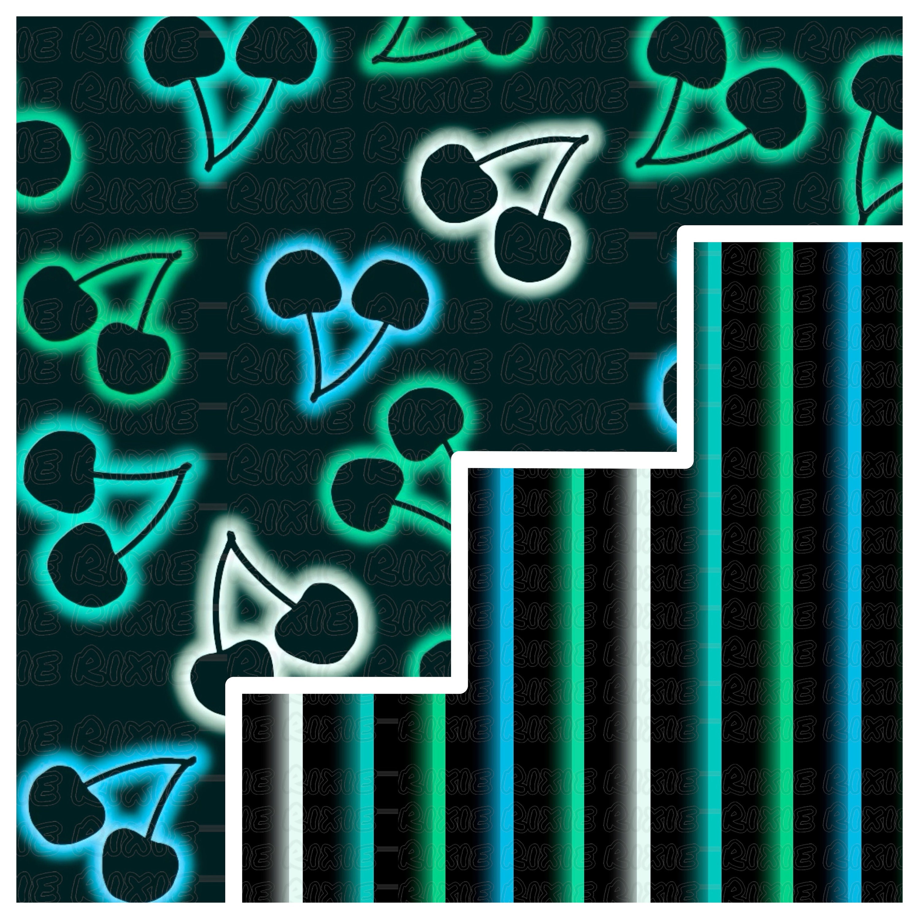 Blue Green White Glowing Seamless File. Neon Glow Stripe Seamless ...