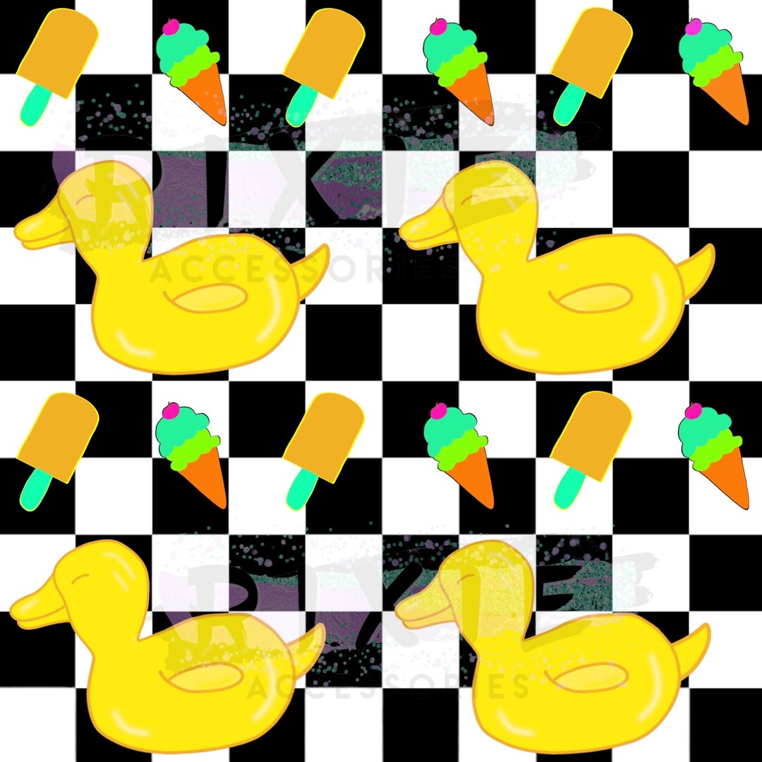 Seamless Files. Yellow Duck Floatie Summer Seamless Files. Neon Duck ...