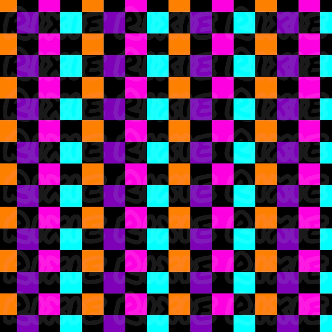 Neon Vibrant Checkered Seamless File. Neutral Neon Checkerboard ...
