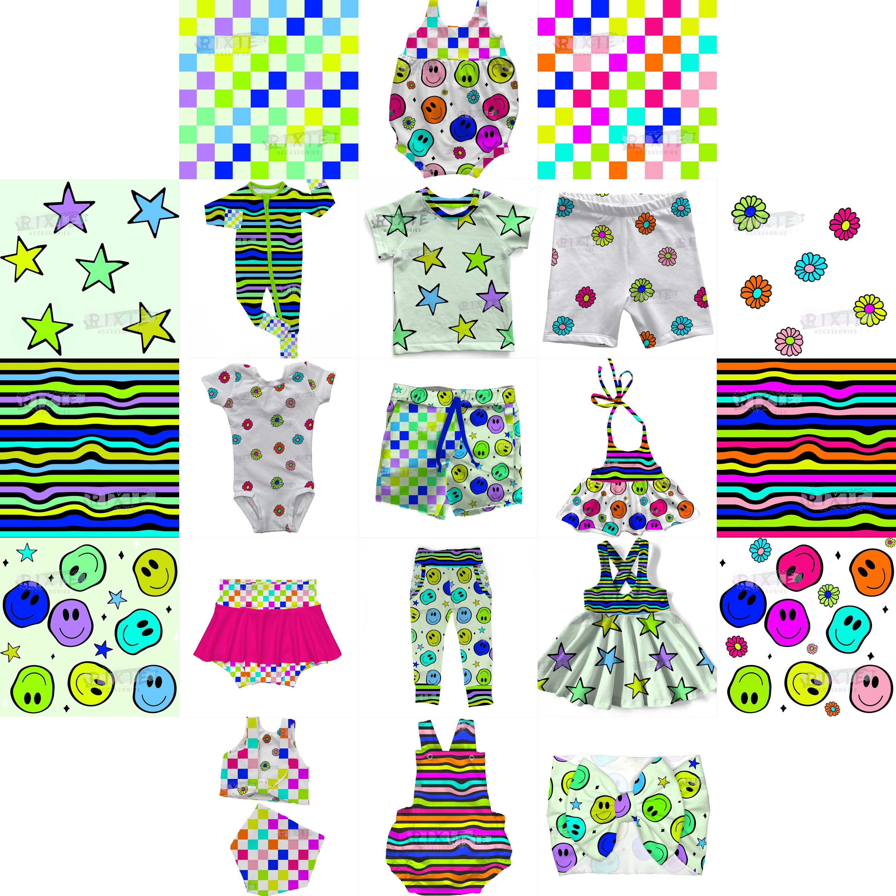 Seamless Files. Retro Neon Checkered Seamless File. Neon Check Rainbow ...