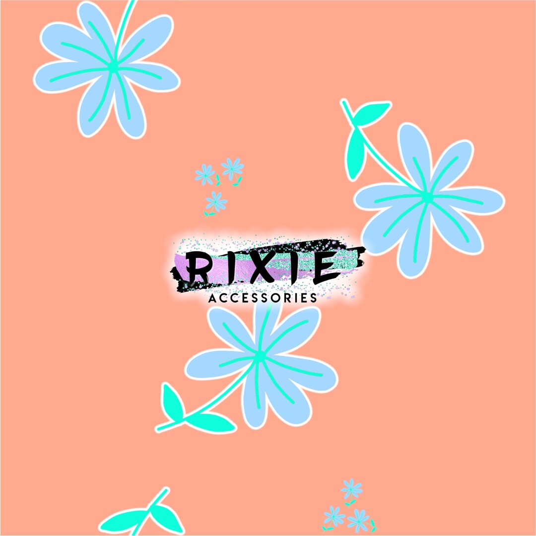 Seamless Designs. Peach Background With Blue Flowers Seamless File. - Etsy